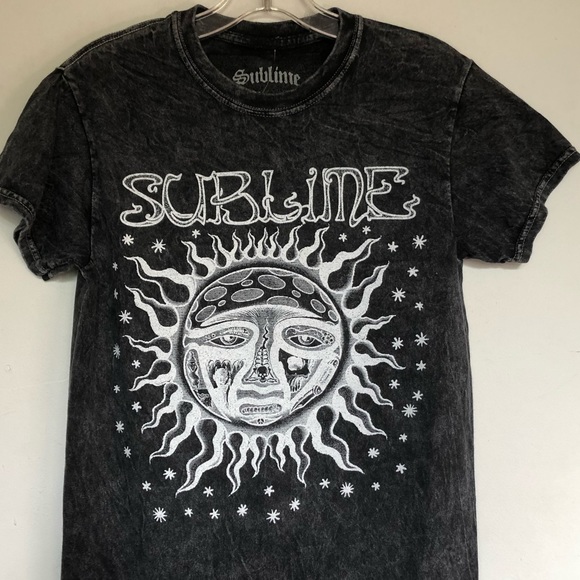 Sublime | Shirts | Sublime Classic Sun Black Acid Wash Tee Shirt | Poshmark